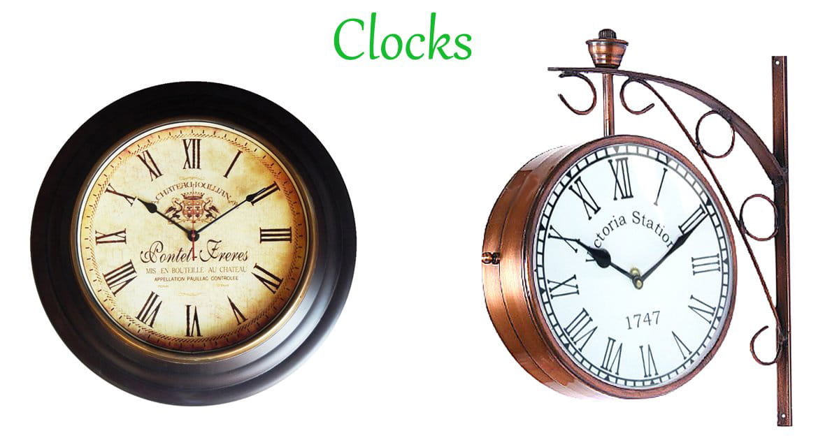 Antique Replicas of Vintage Wall Table Clocks for Home Decor